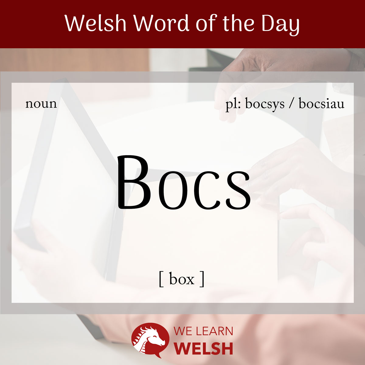 Welsh Word of the Day: Bocs (box) - We Learn Welsh